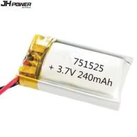China 2/5/10/20 Pcs 3.7V 240mAh Lithium Polymer Ion Battery 2.0mm JST Connector Battery Size 7.5mm*15mm*25mm for sale