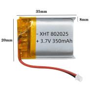 China 350mAh 3.7V Lithium Polymer Battery with JST PH Connector for Smart Watch and Consumer Electronics for sale