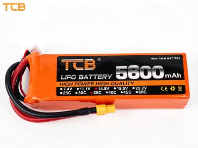 China 35C High Capacity 4S 14.8V 5600mAh LiPo Battery Pack for RC Drones & RC Cars for sale