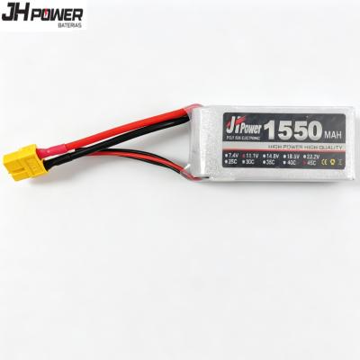 China 3S 11.1V 1550mAh 45C High Discharge Lipo Battery Lithium Battery for RC Quadcopter Airplane Boat for sale