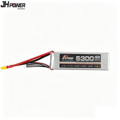China 6S 22.2V 5300mAh 75C Lipo Battery Lithium Battery for RC Quadcopter Car Boat Airplane for sale