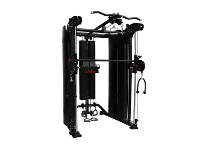China Commercial Multi Station Power Rack Functional Trainer Black Steel Tube 1000 lbs Capacity for sale