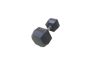 China Black Rubber Coated Hex Dumbbell 2.5kg-50kg for Crossfit Gym Fitness for sale