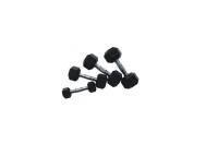 China Black Rubber Coated Hex Dumbbell 2.5kg-50kg for Crossfit Gym Fitness for sale