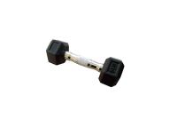 China Black Rubber Coated Hex Dumbbell 2.5kg-50kg for Crossfit Gym Fitness for sale