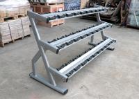 China Steel Double Barbell Three Tier Dumbbell Rack For 15 Pairs for sale
