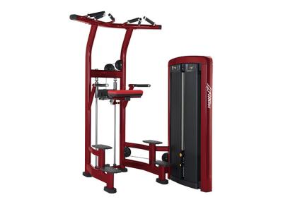 China Commercial Assist Dip Chin Machine 80kg Weight Stack Q235 Steel Red Black for sale