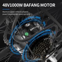 China Fashion Mid Motor 1000 Watt Folding Fat Tire Electric Bike 21 Speed Gears for sale