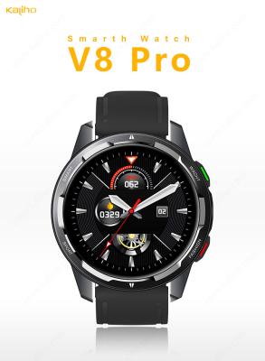 China OEM ODM 1.43inch digital hydration reminder wearfit custom gps tracking caller id fitness monitoring smart phone calling V8 Pro watch students kids swimming pool sports meeting conference gym for sale