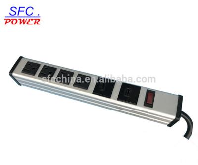 China Aluminum Alloy Power Strip 4 Outlet USB Charger 5V 2.1A Surge Protector for sale