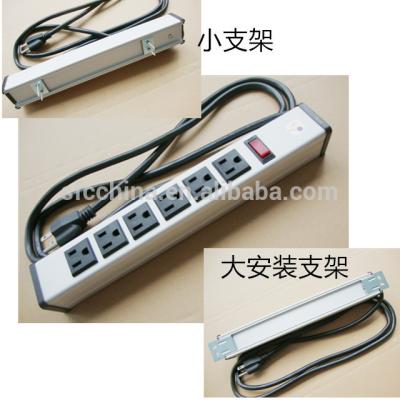 China 6 Outlet Metal Rack Mount Power Strip UL Approved 15A 125V American Server Power Bar for sale