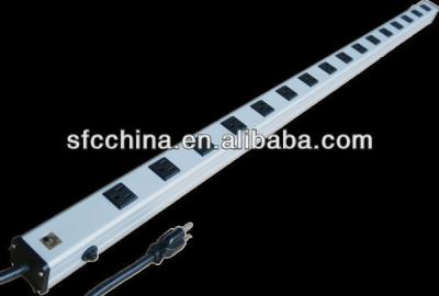 China UL Approved 16 Outlet Aluminum Power Strip with 15A Circuit Breaker SFC306-1648B for sale