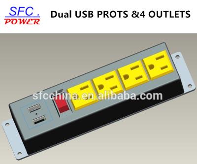 China 4 Outlet Power Strip USA Type Standard Grounding Residential General Purpose 15A 125V for sale