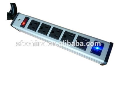 China UL 5 Outlet Power Strip with Dual USB Port Charger 15A 125V for sale