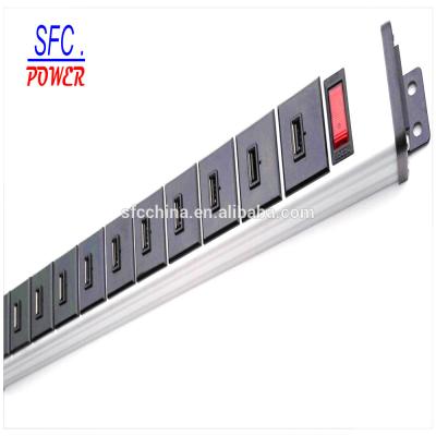 China ETL FCC CE Approved Aluminum Alloy 5V 2.1A USB 10 Port Charger for Charging Cart for sale