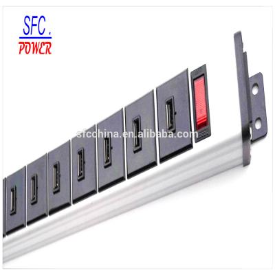 China Aluminum Alloy 7 Port USB Charger 5V 2.1A ETL FCC CE Approved for sale