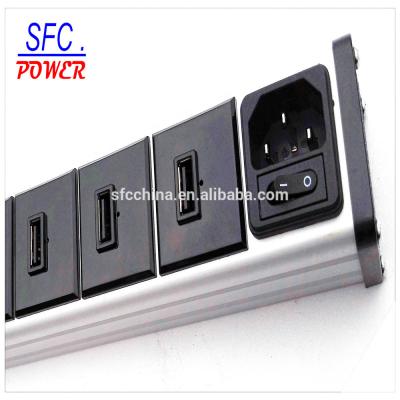 China ETL FCC CE Approved Aluminum Alloy 5V 2.1A USB 3 Port Smart Charge Strip for sale