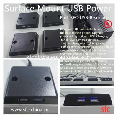 China 4 Gang 2 Port Surface USB Charging Power Socket 36W Fast Charge for sale