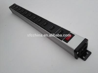China ETL Approved Aluminum Alloy 12 Port USB Charger 5V 2.1A for sale