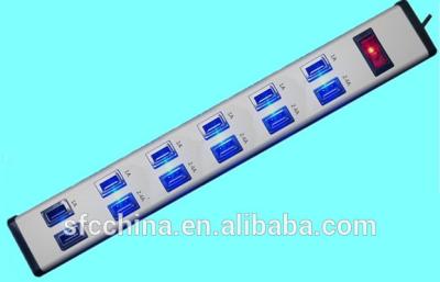 China 12-Port USB Charging Station 5V 2.4A Smart Charger for iPad iPhone MP3 for sale