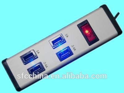 China 5V 2.4A 4-Port USB Charging Station for iPad iPhone Mobile MP3 for sale