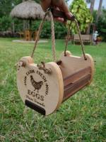 China Rustic Farmhouse Kitchen Storage Basket with Customized Logo Printing Wooden Egg Basket for sale