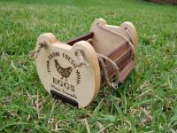 China Rustic Farmhouse Kitchen Storage Basket with Customized Logo Printing Wooden Egg Basket for sale