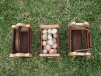 China Rustic Farmhouse Kitchen Storage Basket with Customized Logo Printing Wooden Egg Basket for sale