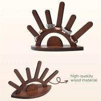 China Wooden Ring Holder Stand Creative Jewelry Display for Ornaments Gift Package Included for sale