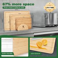 China Set of 3 Bamboo Cutting Board with Holder Chopping Blocks OEM ODM Accepted for sale