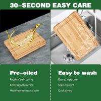 China Set of 3 Bamboo Cutting Board with Holder Chopping Blocks OEM ODM Accepted for sale
