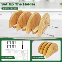 China Set of 3 Bamboo Cutting Board with Holder Chopping Blocks OEM ODM Accepted for sale