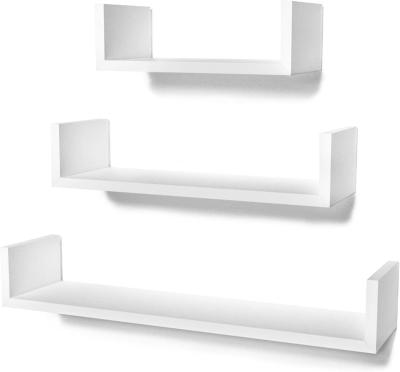 China NO Inflatable U-Shaped Floating Mounted Wood Wall Shelf Pack Of 3 50Cm 35Cm 25Cm Kitchen for sale