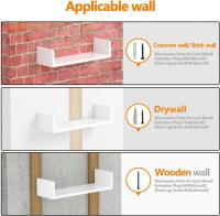 China NO Inflatable U-Shaped Floating Mounted Wood Wall Shelf Pack Of 3 50Cm 35Cm 25Cm Kitchen for sale