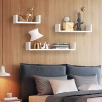 China NO Inflatable U-Shaped Floating Mounted Wood Wall Shelf Pack Of 3 50Cm 35Cm 25Cm Kitchen for sale