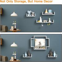 China NO Inflatable U-Shaped Floating Mounted Wood Wall Shelf Pack Of 3 50Cm 35Cm 25Cm Kitchen for sale