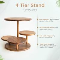China 4 Tier Wooden Cupcake Tower Stand Holds 50 Cupcakes for Party Wedding Birthday Dessert for sale