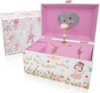 China Music Box Ballerina Wooden Jewelry Box For Kids And Boys Gift Hand Cranked Toy Box for sale