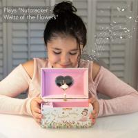 China Music Box Ballerina Wooden Jewelry Box For Kids And Boys Gift Hand Cranked Toy Box for sale