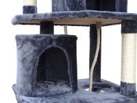 China Living Room Furniture Dark Grey 4 Platforms 64 Inches Cat Tree With 2 Bed Cubes Play House for sale