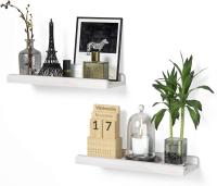China Home Furniture Set Of 2 Solid Wood Wall Shelves 7 Inch White Rustic Floating Shelves for sale