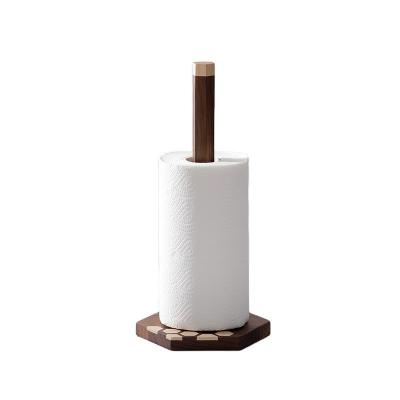 China Logo Customized Logo Acceptable Varnished Wooden Toilet Paper Holder for Bathroom for sale
