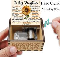 China U R My Sunshine Sunflower Music Box Environmental Wooden Engraved Colorful Laser for sale
