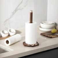China Logo Customized Logo Acceptable Varnished Wooden Toilet Paper Holder for Bathroom for sale