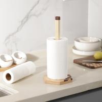 China Logo Customized Logo Acceptable Varnished Wooden Toilet Paper Holder for Bathroom for sale