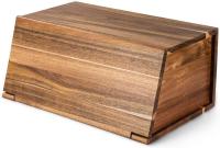 China Wooden Bread Box All In One Piece Organizer For Kitchen Assembly Natural Vintage Bread Food Storage Bin Container for sale