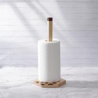 China Logo Customized Logo Acceptable Varnished Wooden Toilet Paper Holder for Bathroom for sale