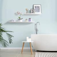 China 60X20 White Wood Wall Decorative Floating Book Shelf for Home Decor Bathroom Function for sale