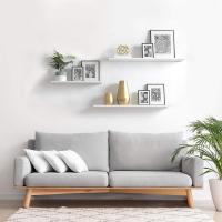 China 60X20 White Wood Wall Decorative Floating Book Shelf for Home Decor Bathroom Function for sale