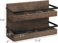 China 2 Tier Rustic Wood Tea Bags Holder Wall Mounted Tea Box for Coffee Condiment Display Shelf Tea Rack for sale